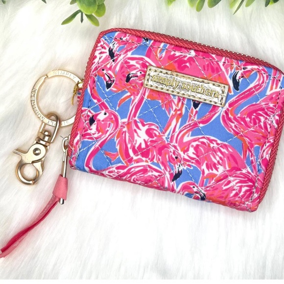 Simply Southern | Bags | Simply Southern Id Coin Key Chain Flamingo New ...